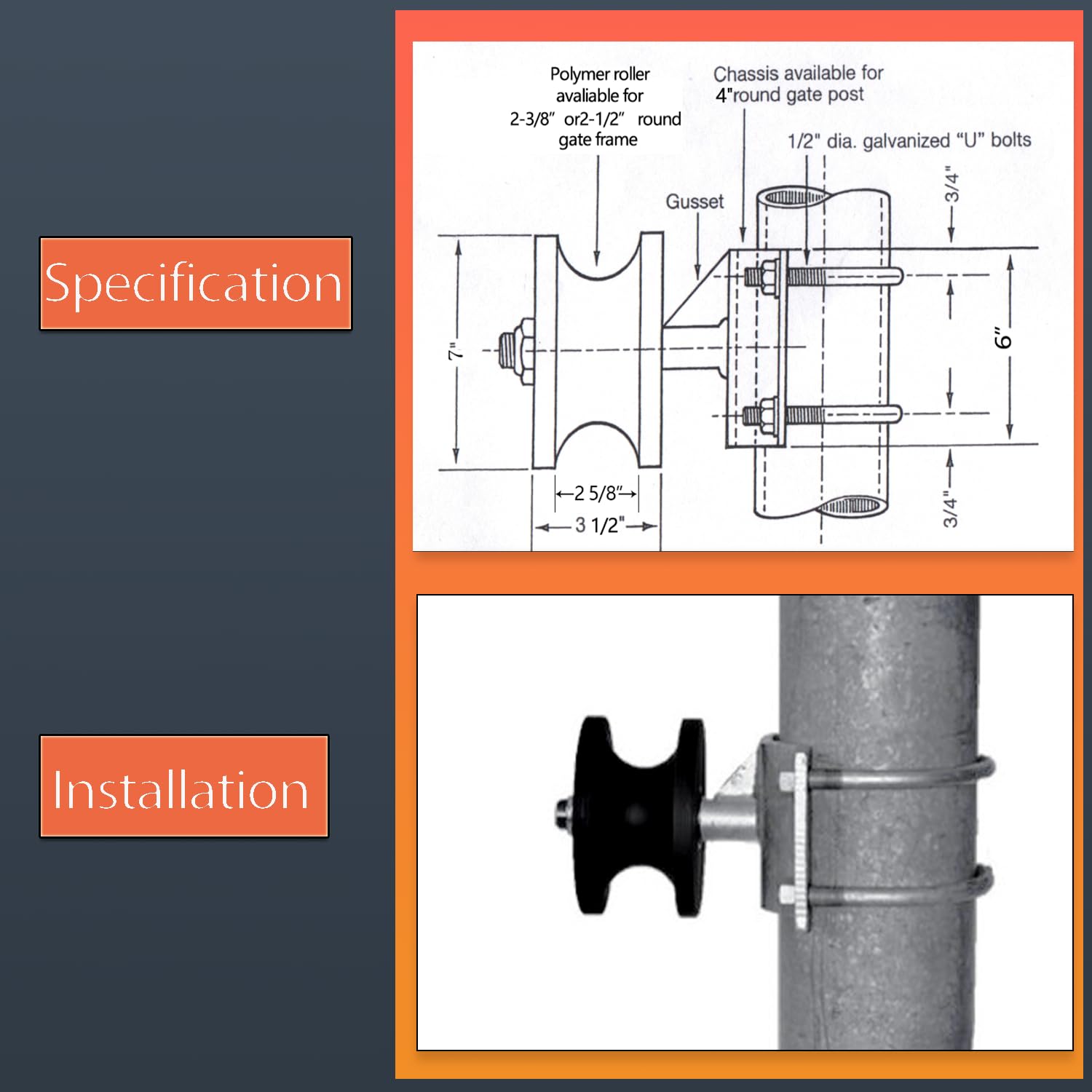 Nylon Cantilever Gate Rollers