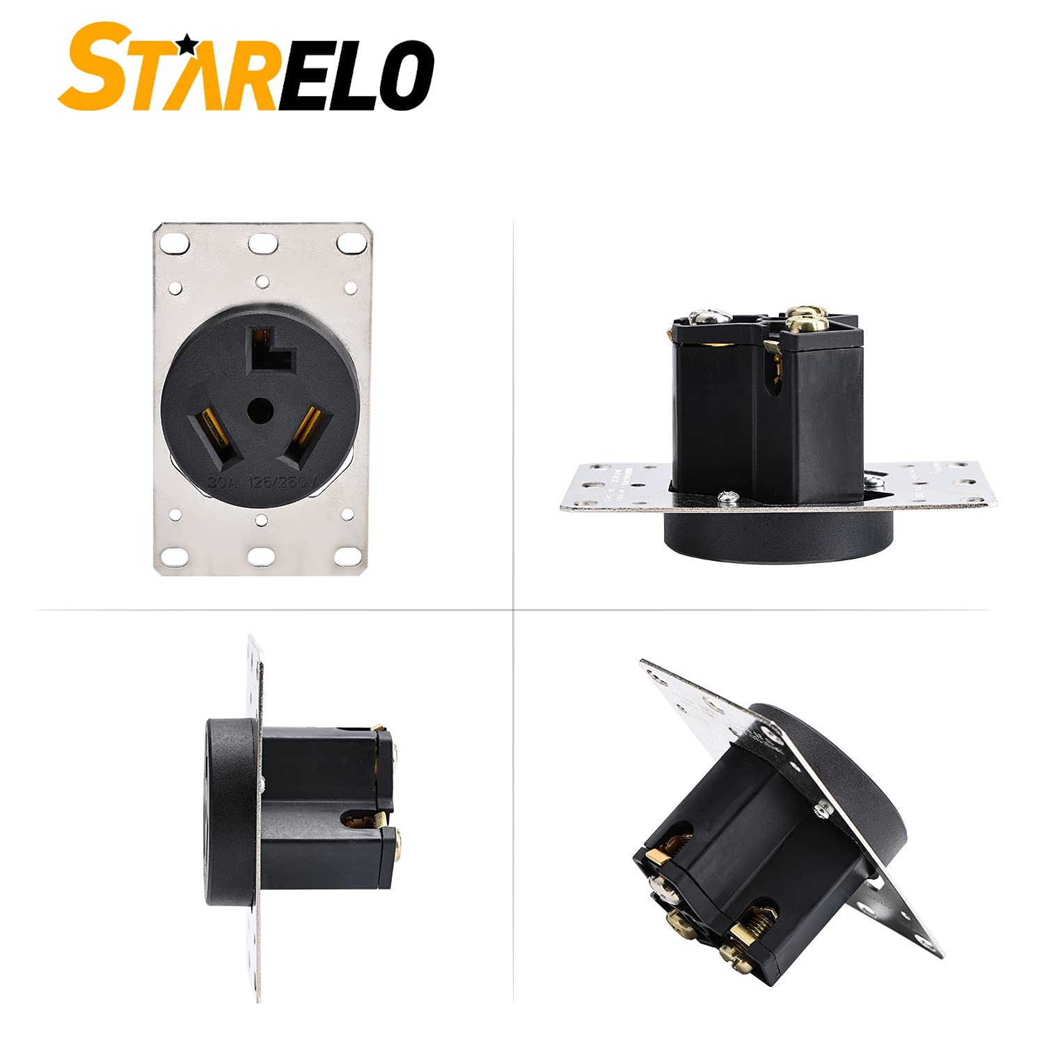 Snapklik.com : STARELO Flush Mounting Receptacle 10-30R, 30A 125/250V 3 ...
