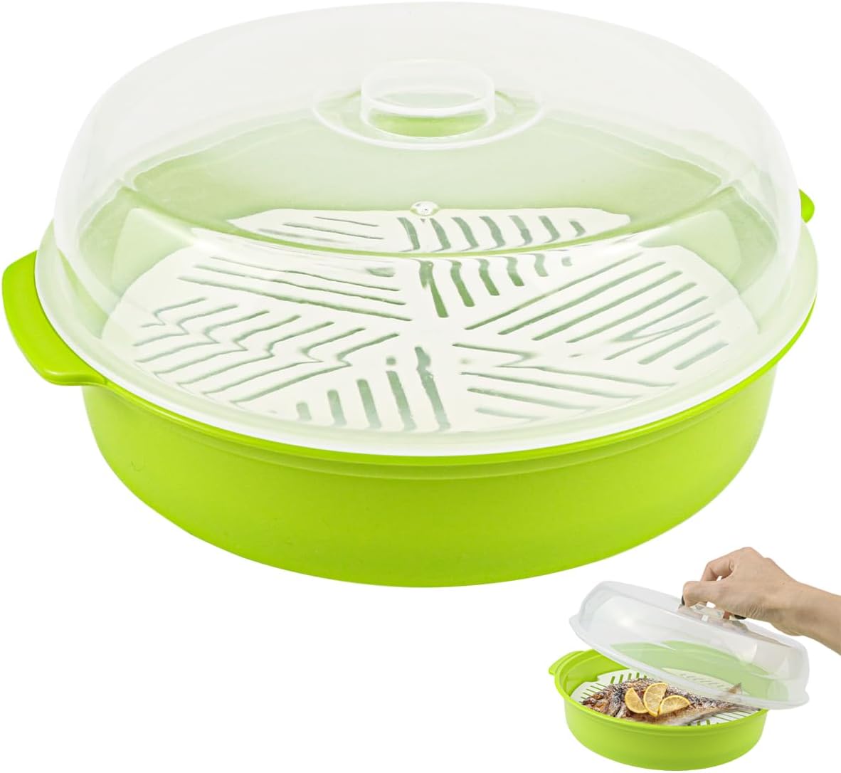 Amazon.com: ZOBKGF Microwave Steamer Kitchen Microwave Cooker Plastic ...