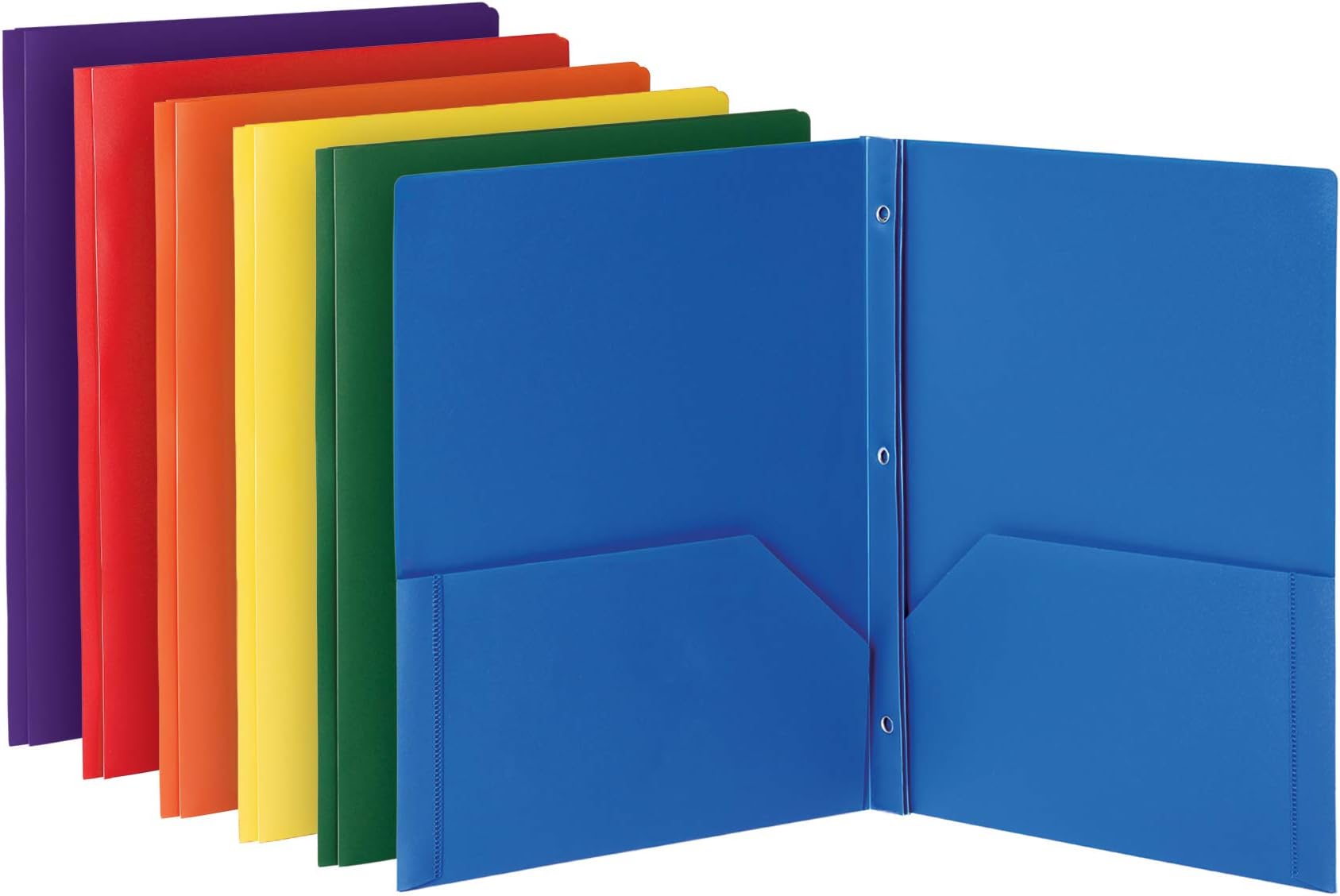 Oxford 2 Pocket Folders with Fasteners, Sturdy Plastic Folders, Letter ...