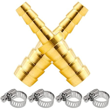 Amazon.com: Beduan Brass Hose Barb Reducer, 3/8" to 5/16" Barb Hose ID ...