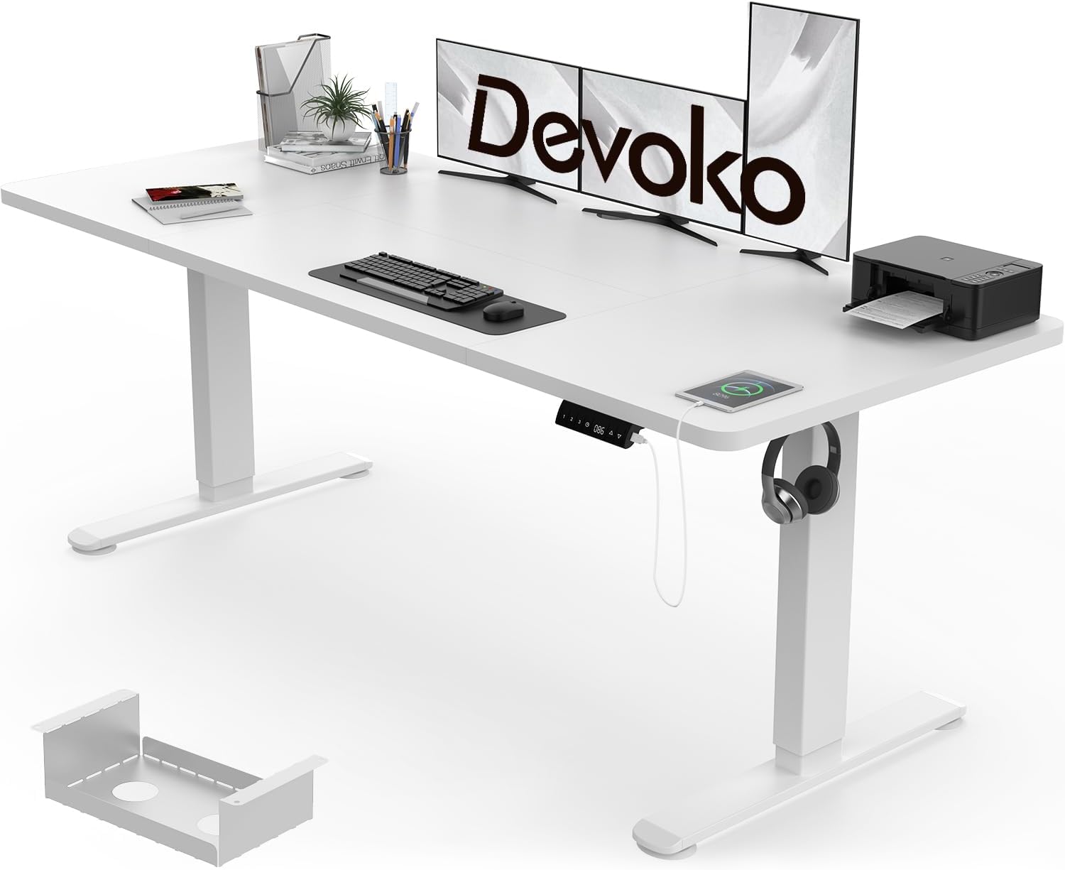 Devoko 180x80cm Electric Standing Desk with USB Charging Height ...