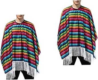 VALICLUD 2pcs Men's Halloween Mexican Cloak Oversized Design with ...
