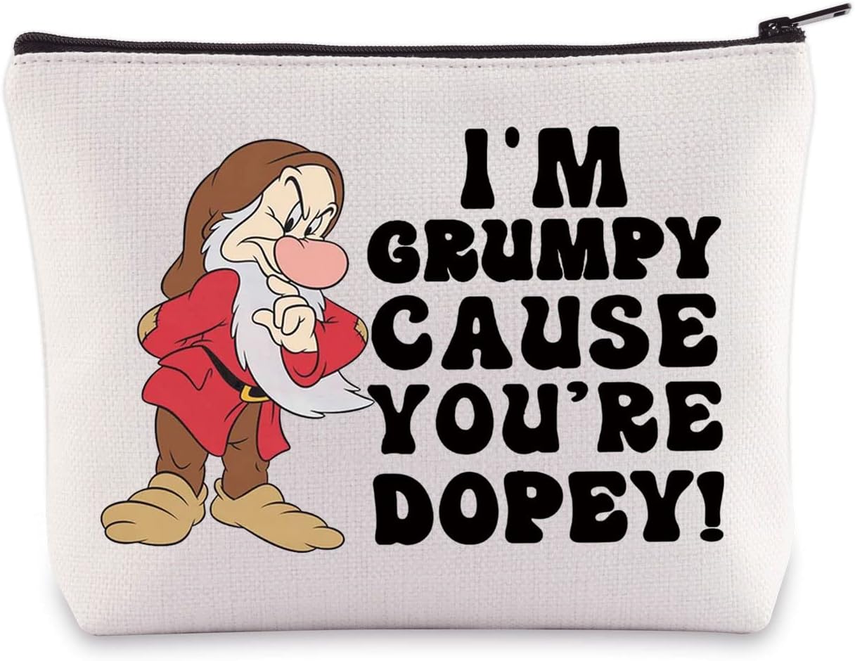Amazon.com: BWWKTOP Grumpy Dwarf Cosmetic Makeup Bag Seven Dwarfs Gifts ...