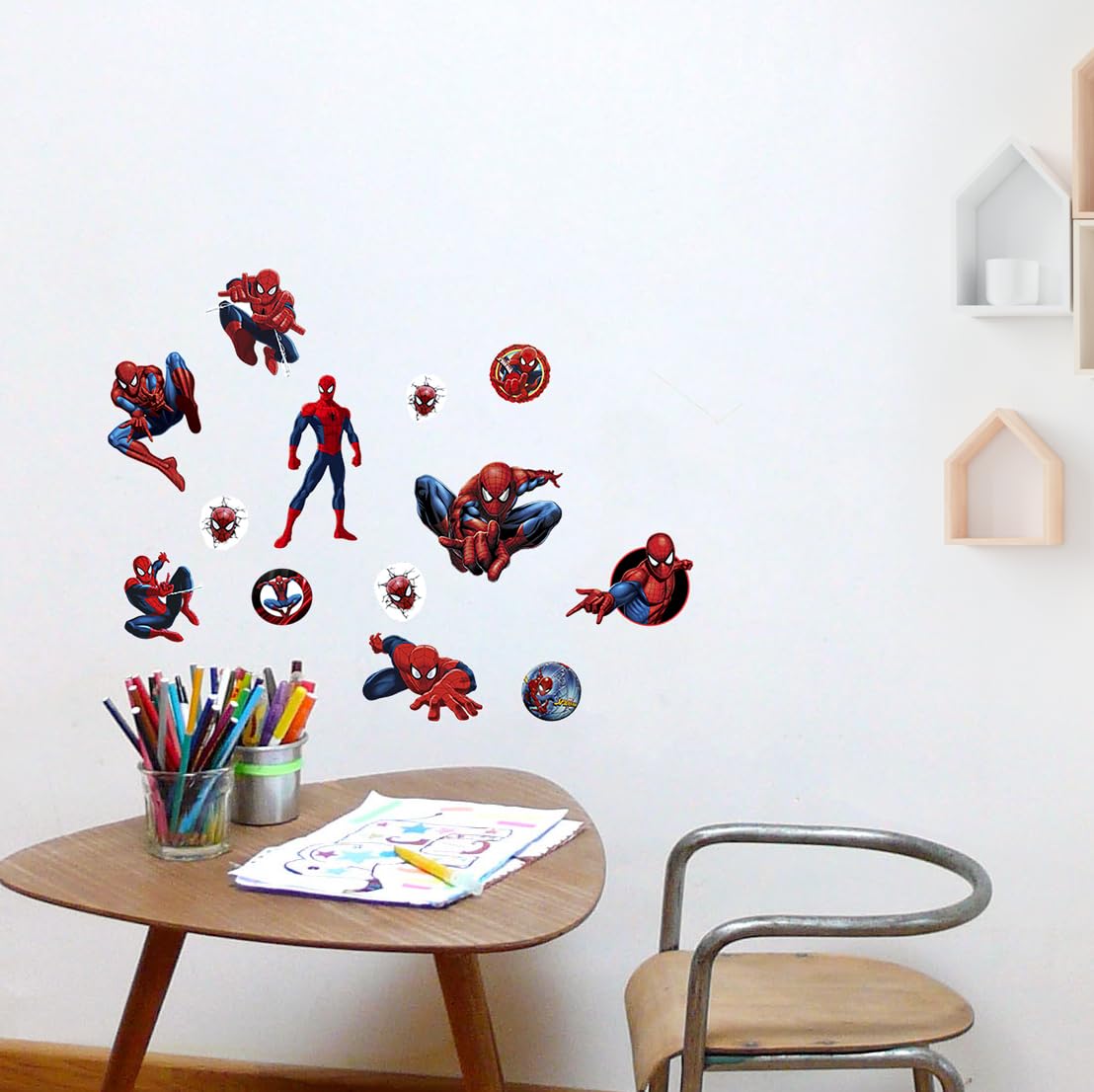Spider Man Wall Stickers for Kids 3 Sheet A4 Size – BigaMart