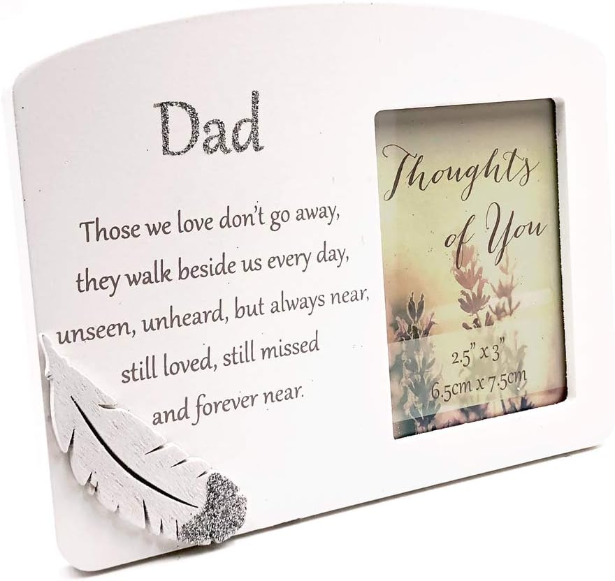 Memorial Dad Silver Feather Remembrance Photo Frame – BigaMart
