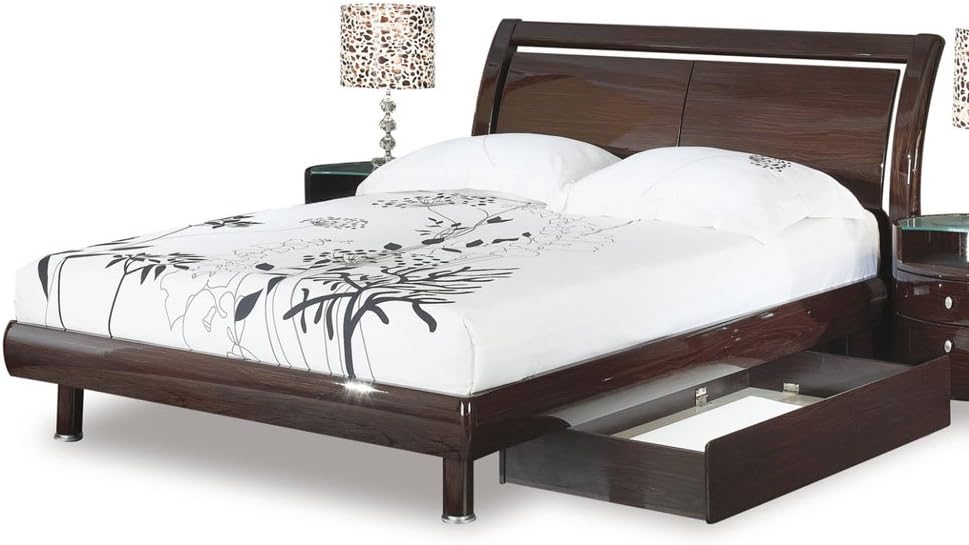 Amazon.com: Global Furniture Emily Collection MDF/Wood Veneer King Bed ...