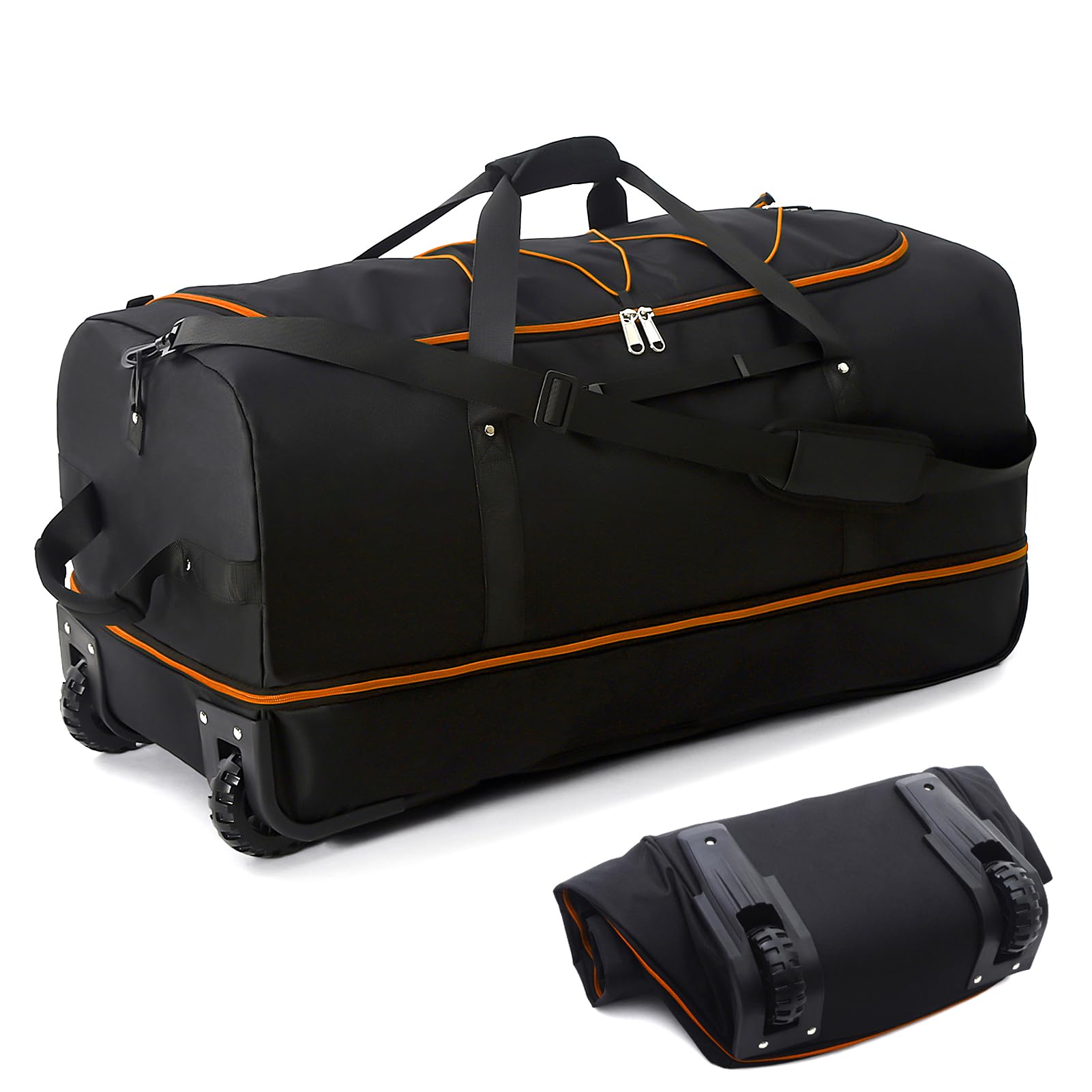 Amazon.com | Bagenerous 32” Foldable Duffel Bag with 2 Wheels,110L 140L ...