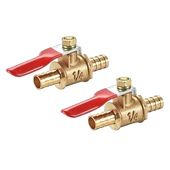 Bitray 2PCS Heavy Duty Brass Ball Valve Hose Barb Double Head Ball ...