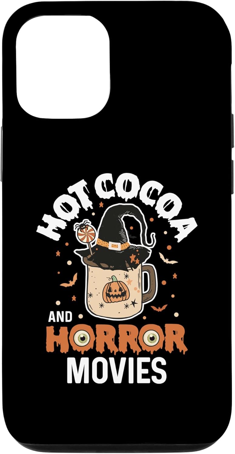 Amazon.com: iPhone 12/12 Pro Hot Cocoa And Horror Movies Spooky Creepy ...
