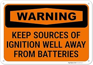 Sigo Signs, Warning Keep Sources of Ignition Well Away from Batteries ...