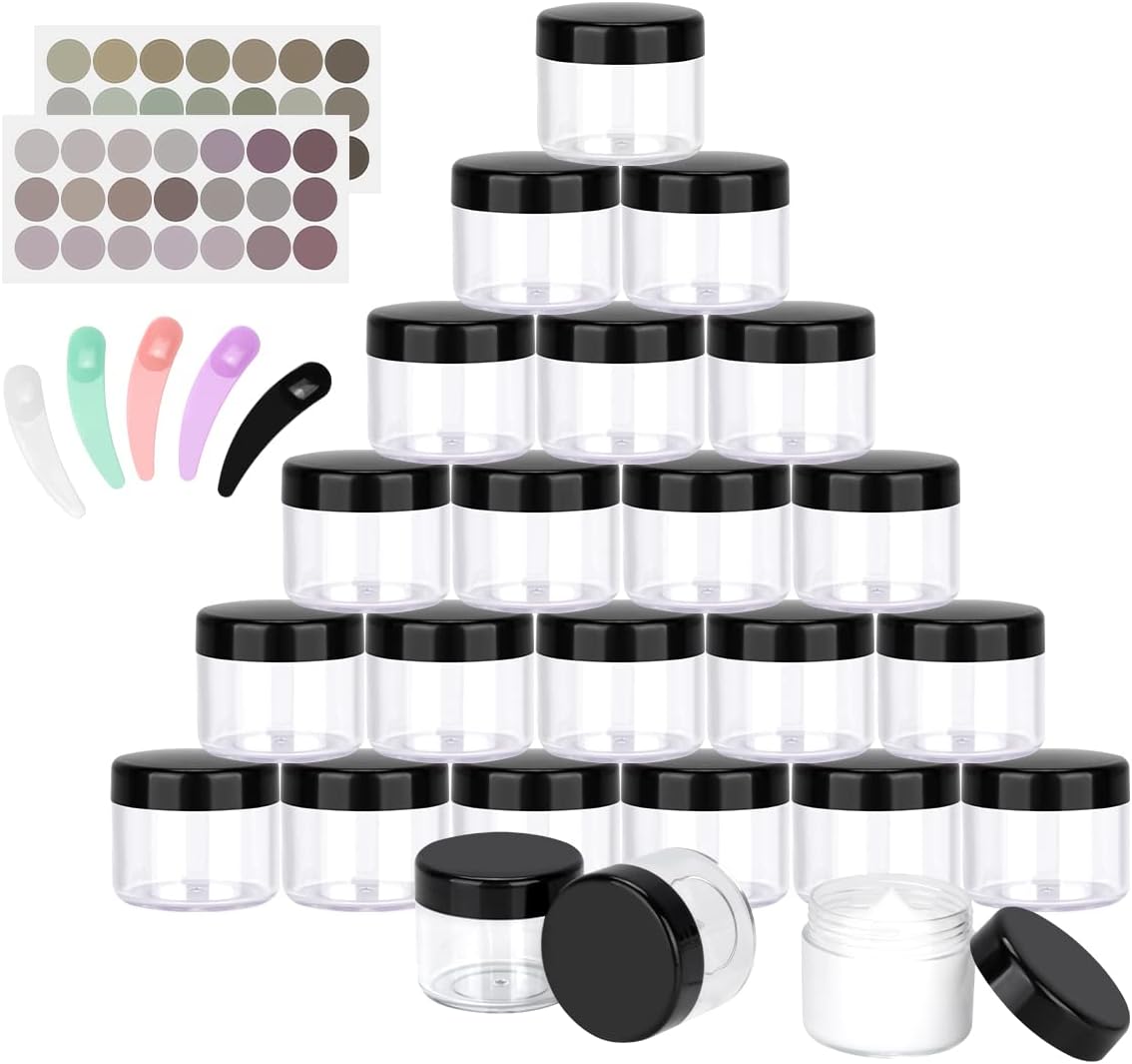 12 Pcs 10ML Empty Cosmetic Jars, Sample Pots, Travel Pots with Spatula ...