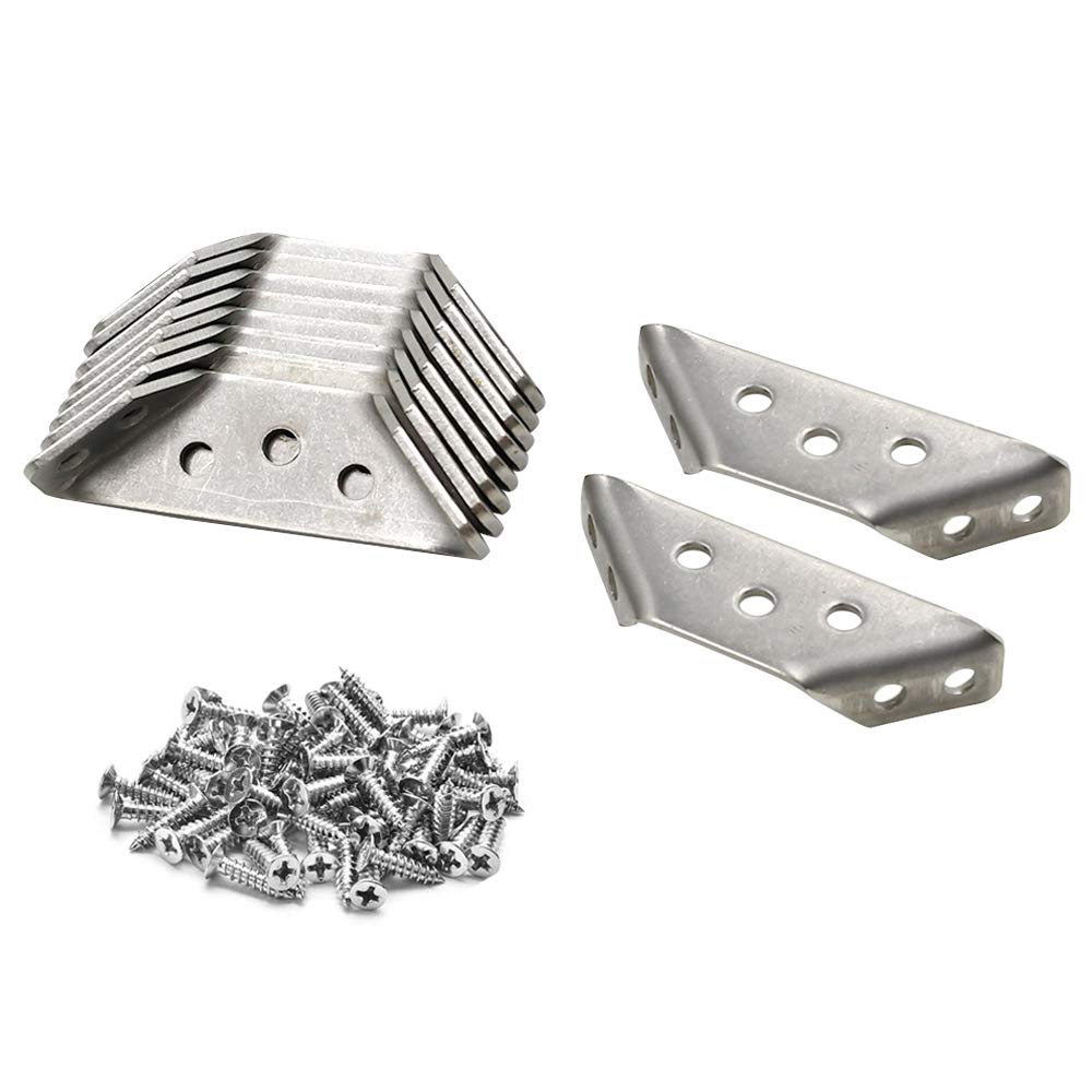Snapklik.com : 10Pcs 2.7 Inch Stainless Steel Corner Braces Joint ...