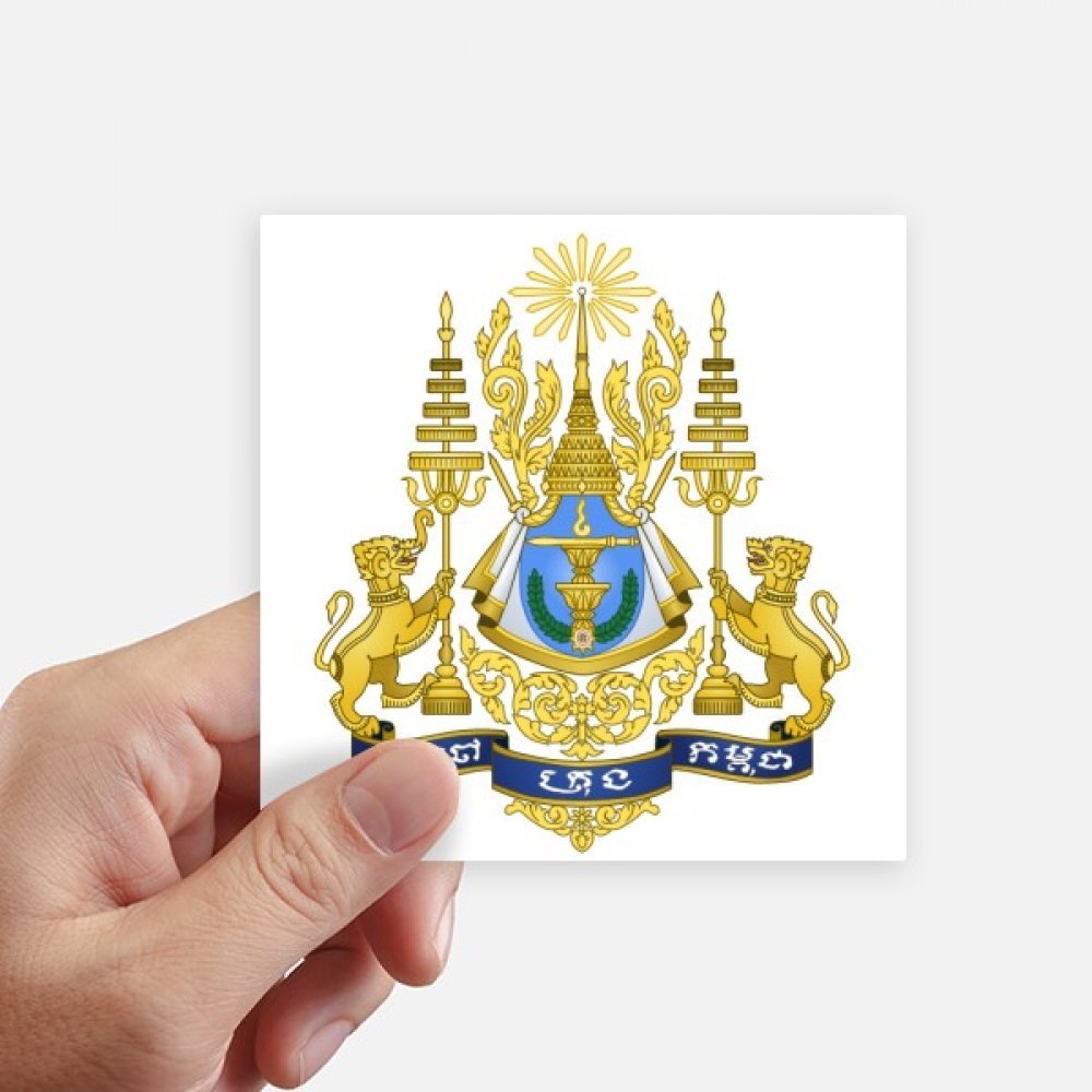 Buy Phnom Penh Cambodia National Emblem Sticker Square Waterproof ...