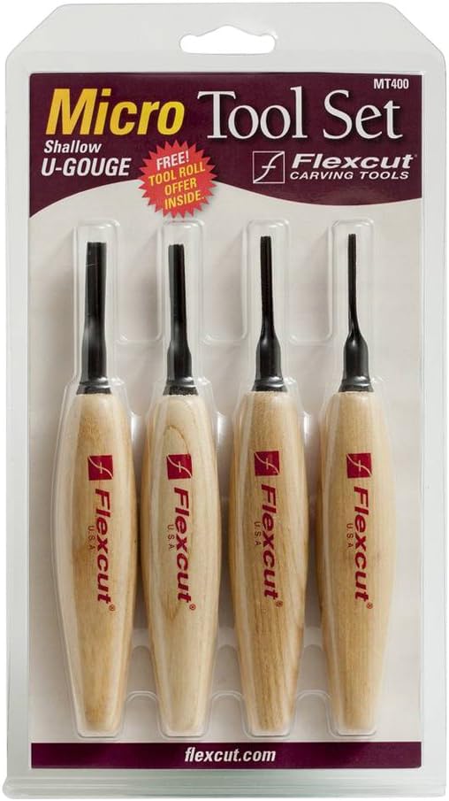 Amazon.com: FLEXCUT Carving Tools, Shallow U-Gouge Micro Tool Set ...