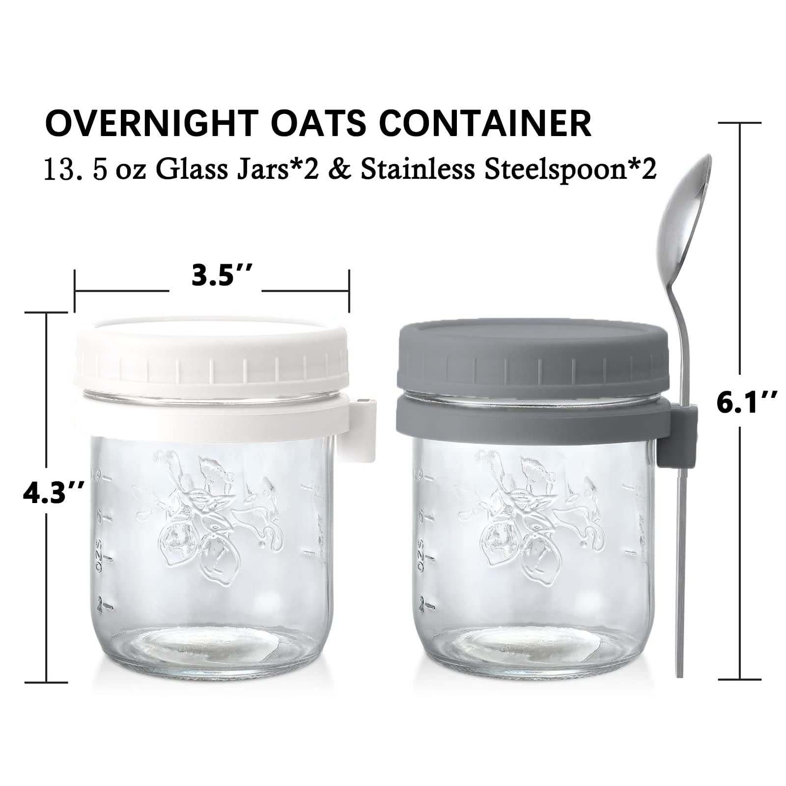 Snapklik.com : Prettidecor Overnight Oats Jars