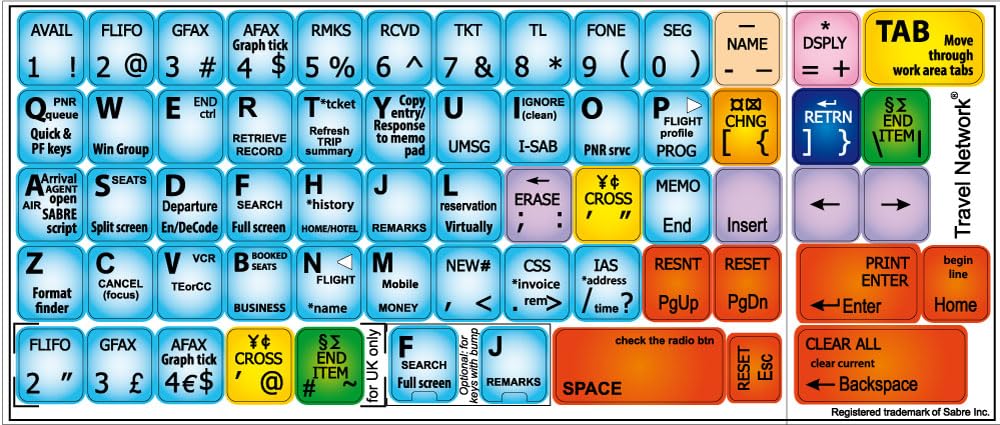 Amazon.com: New Sabre Travel Network Keyboard Sticker for Desktop ...