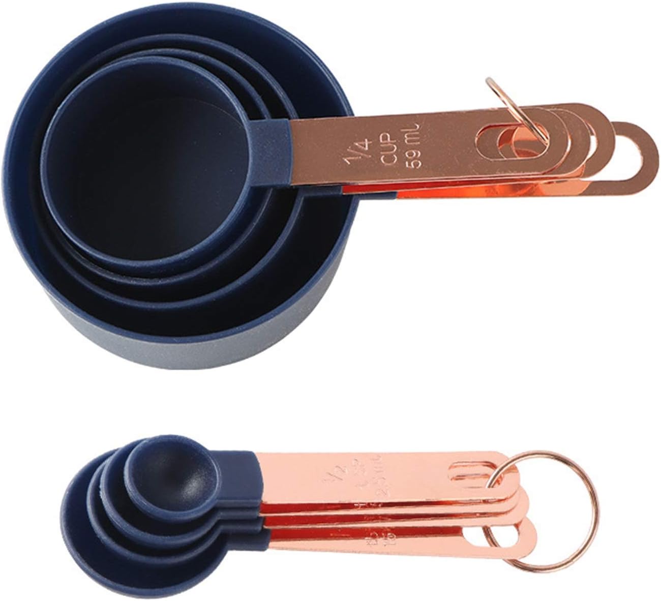 Amazon.com: Measure Spoons Stainless Steel Handle Rose Gold Plated ...