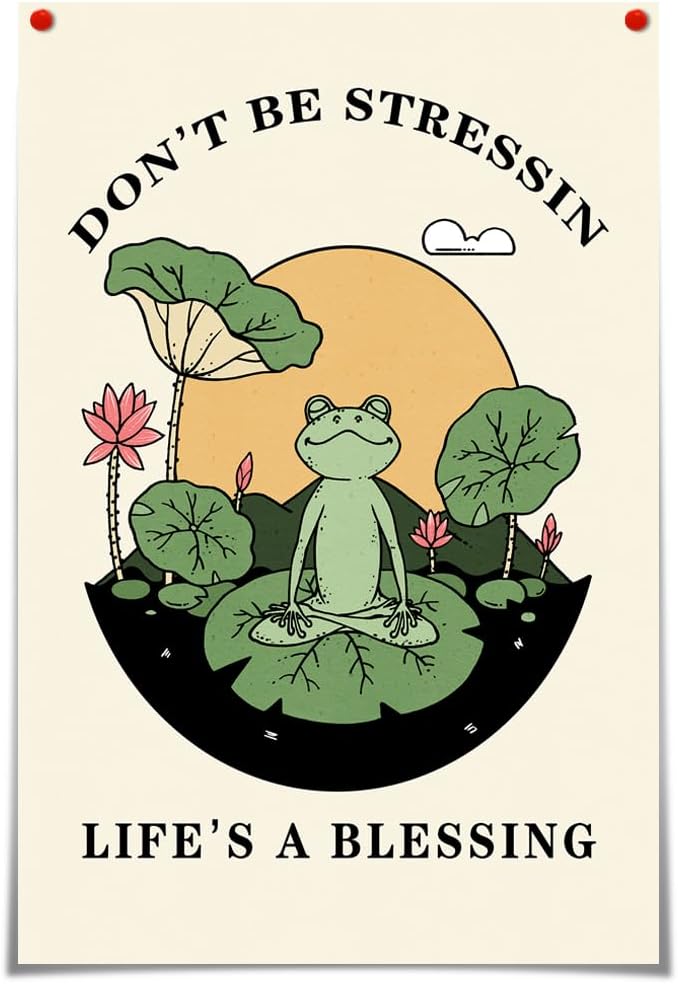 Amazon.com: FBKDVC Cute Frog Posters For Room Aesthetic Do Not Be ...