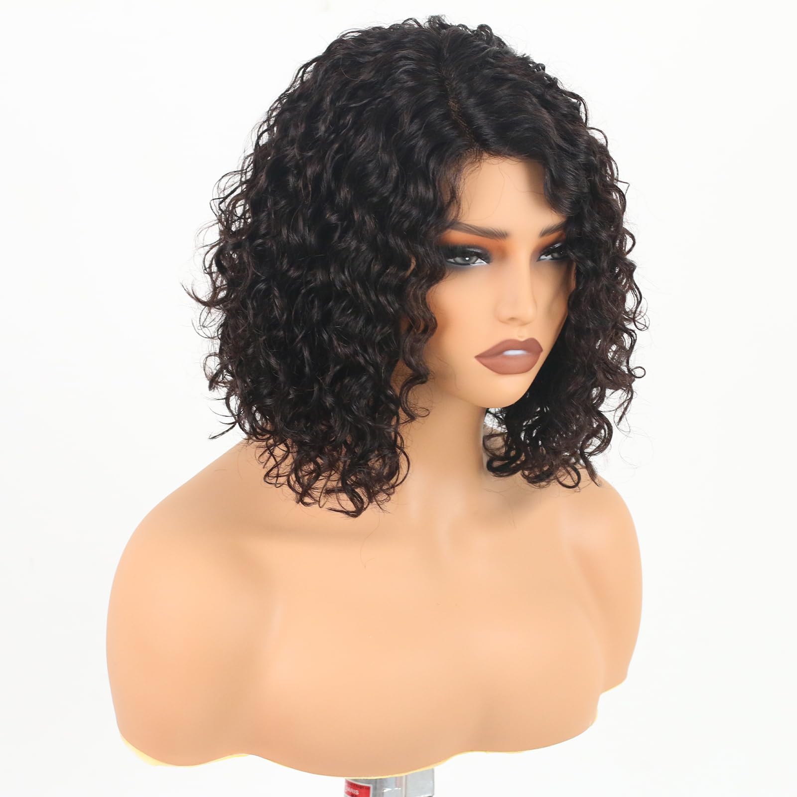 Amazon.com : ManeMajesty Short Curly Human Hair Wigs for Black Women ...