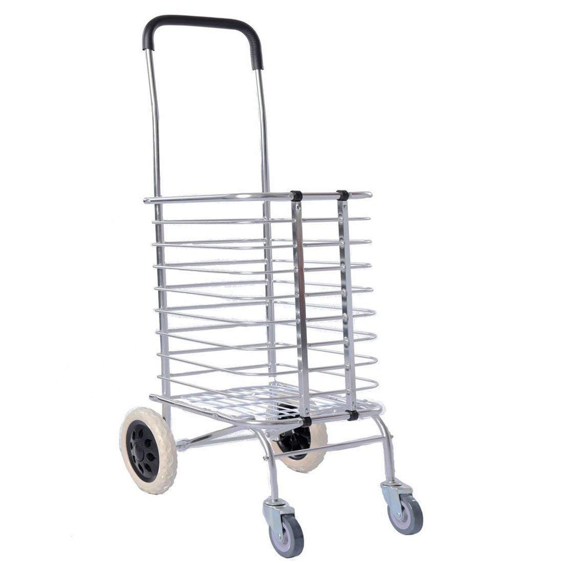 Buy NEEJAN Aluminum 4 Wheel Folding Shopping Cart Trolley Vegetable ...