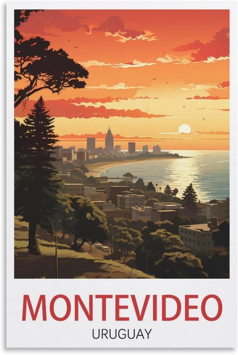Amazon.com: HNROJICO Montevideo Uruguay Vintage Travel Posters ...
