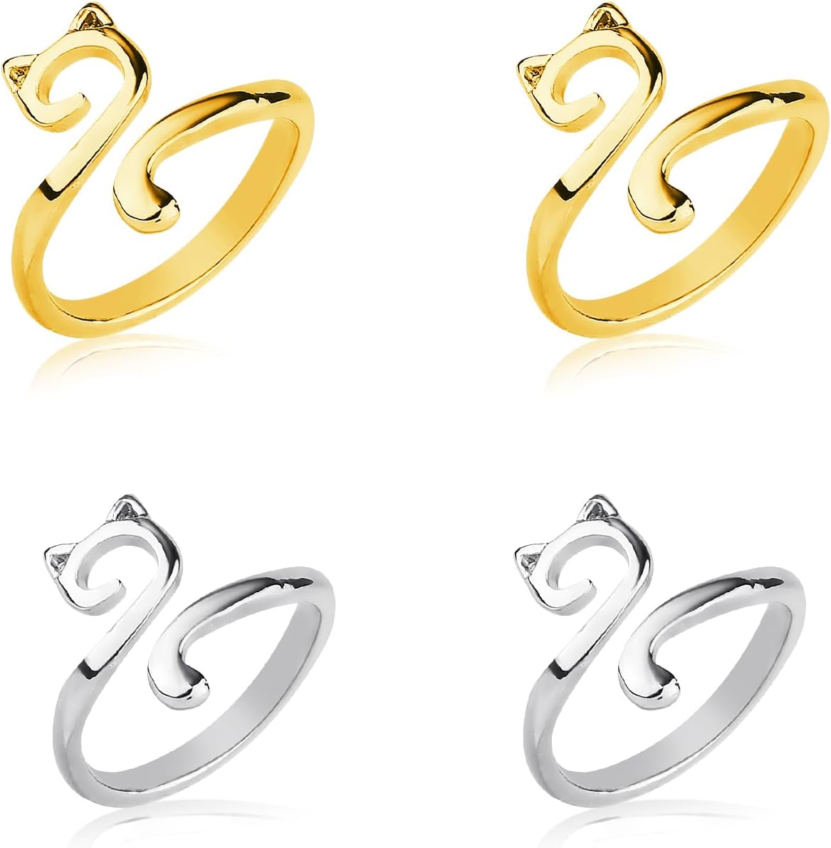 Amazon.com: 4pcs Crochet Rings, Cat-Shaped Adjustable Knitting Loop Rings Metal Open Yarn Guide ...