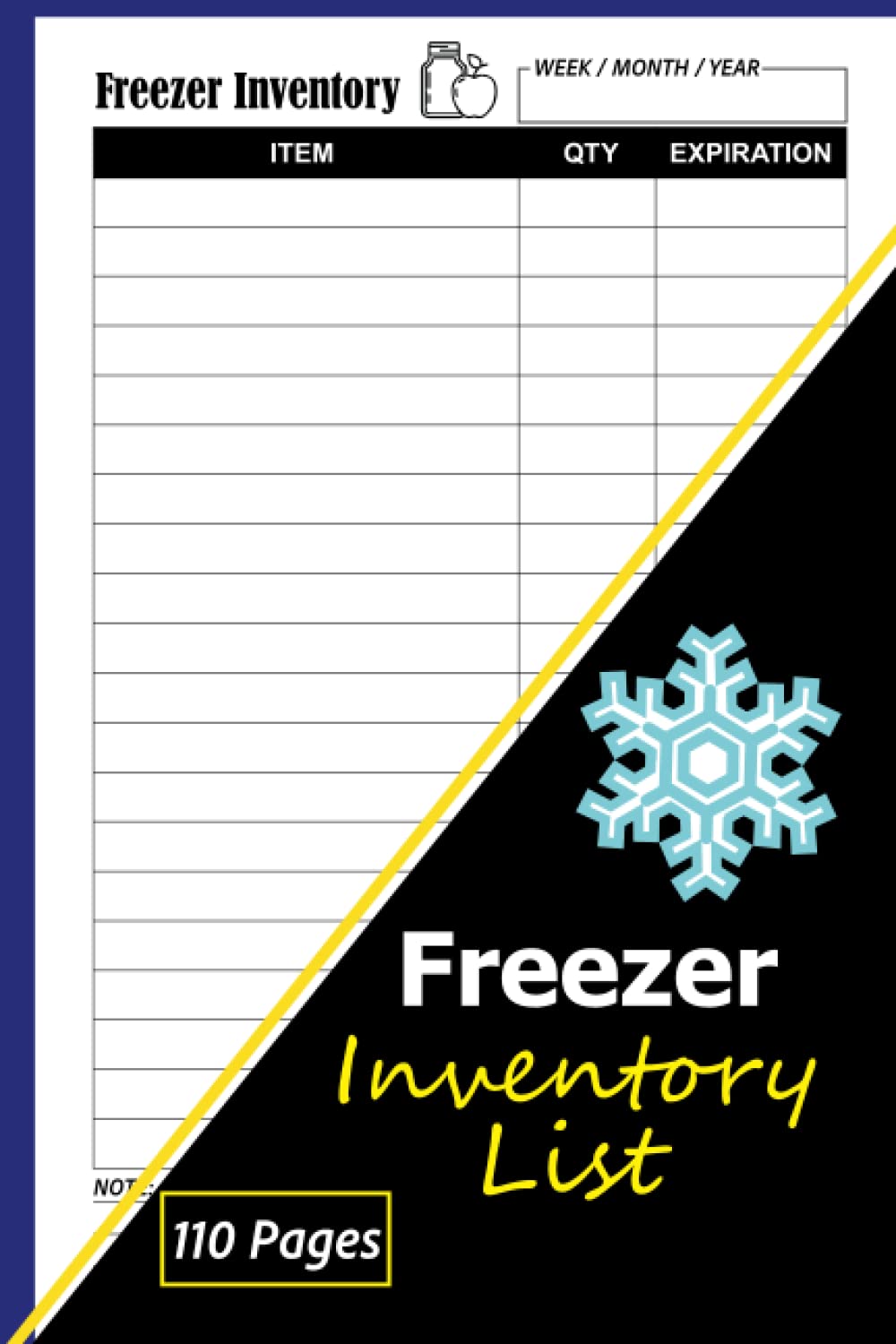 Freezer Inventory List: Kitchen Fridge Stock Supply Checklist Journal ...