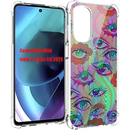 Amazon.com: QWERTYUI Compatible with Moto G Stylus 5G 2022 Case, Psychedelic Trippy Eyes Flower ...