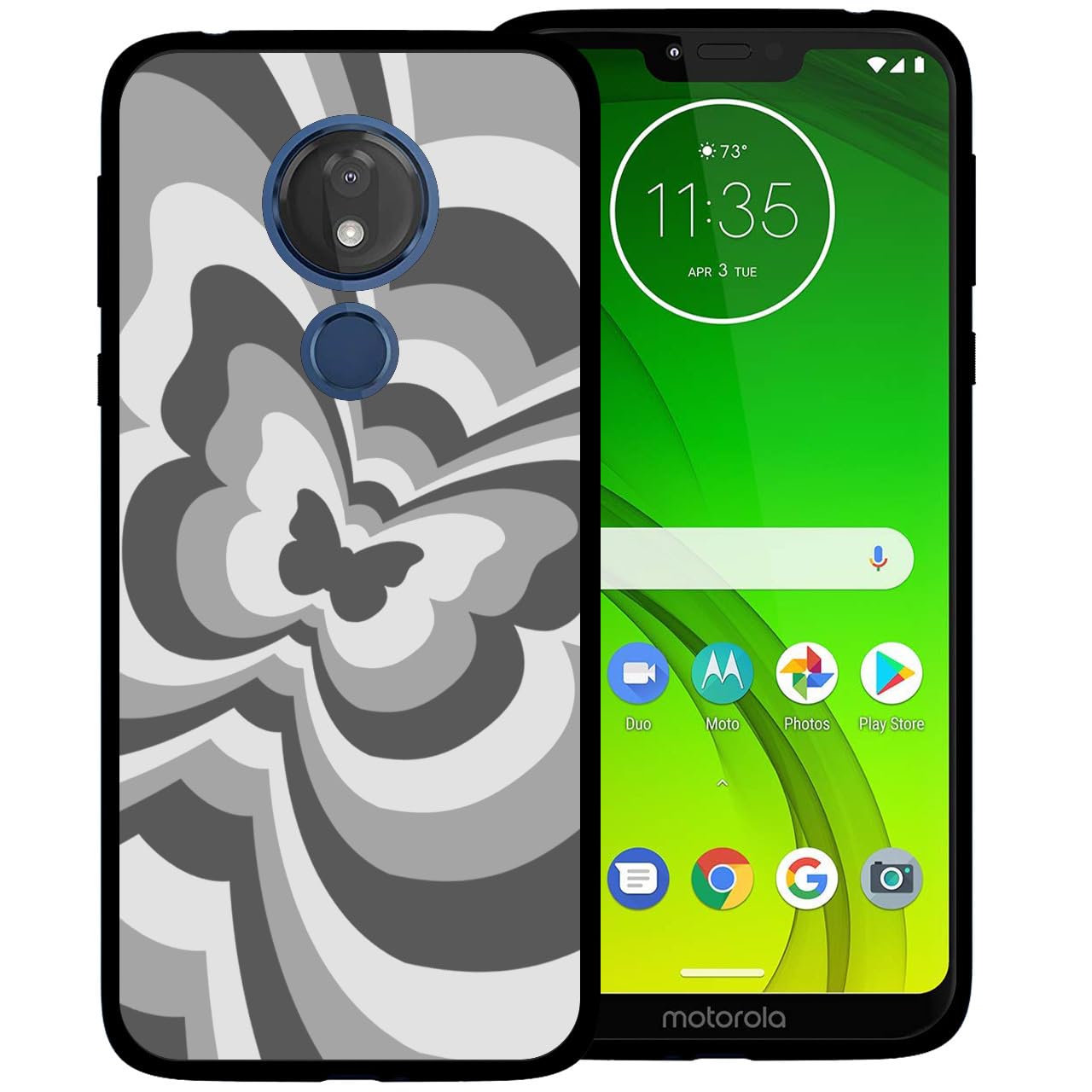 Amazon.com: zaztify Phone Case for Motorola Moto G7 Power/Supra/Optimo Maxx, Grey Butterfly ...