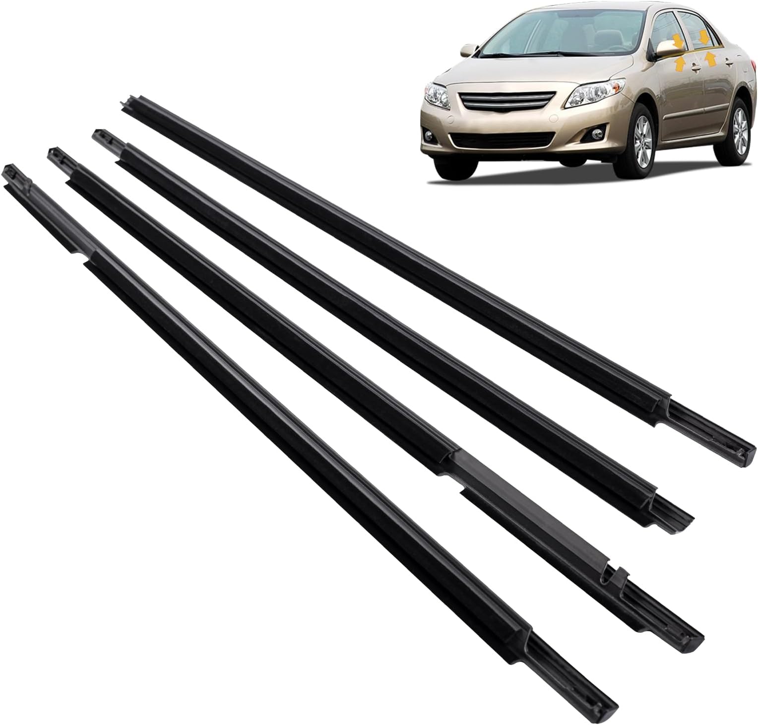 Amazon.com: 4Pcs Car Door Moulding Trim Weatherstrip Window Seal Car ...