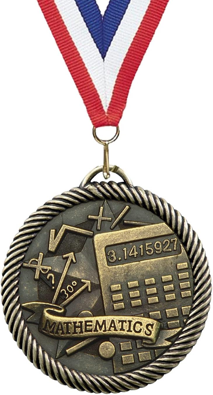 Amazon.com : K2AWARDS Value Math Medal - Custom Engraved Medal with Red ...