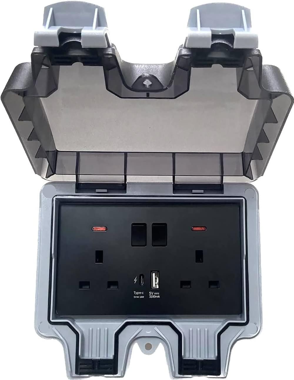 Standard UK Black Weatherproof Waterproof IP66 Outdoor BOX with Usb ...