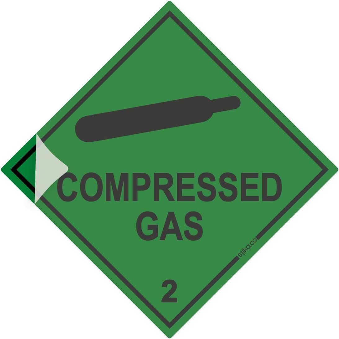 stika.co Set of 2 Premium Laminated Compressed Gas Hazard Warning Signs ...