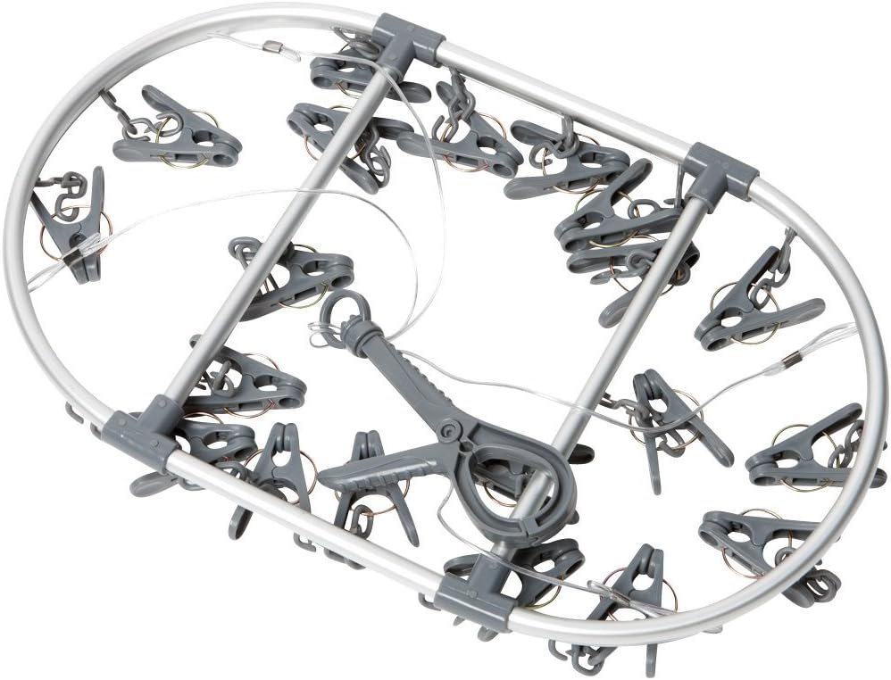 Bo-Camp – Drying carrousel – Oval – 20 pegs – Grey – BigaMart