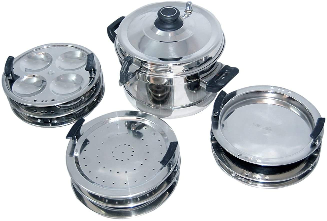 AQUIRIOS Stainless Steel idli maker| 5mm thick Base All-in-One Big Size ...