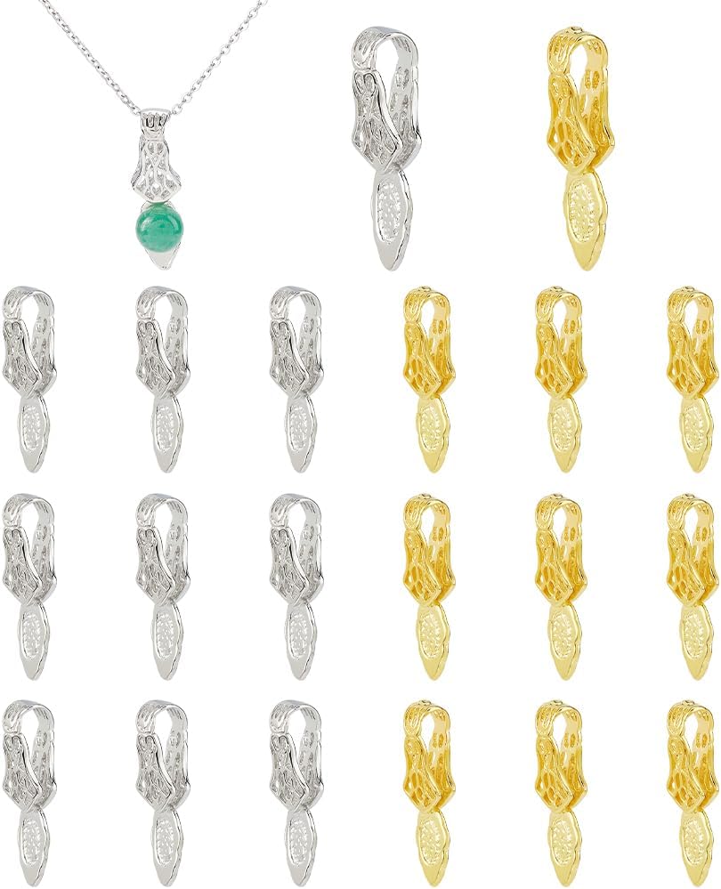 Amazon.com: SUPERFINDINGS 20Pcs 2 Colors Brass Pendants Bails Jewelry ...