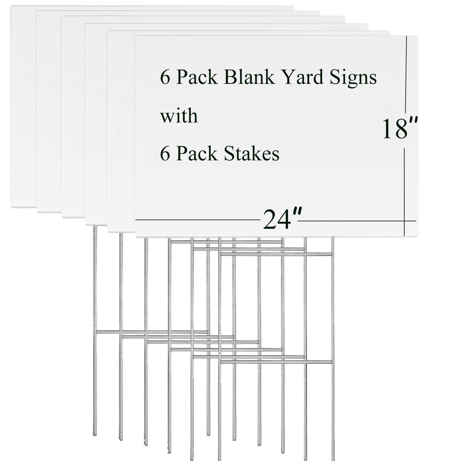 Amazon.com : Blank Yard Signs with Stakes, 6 Pack Lawn Signs 18x24 ...