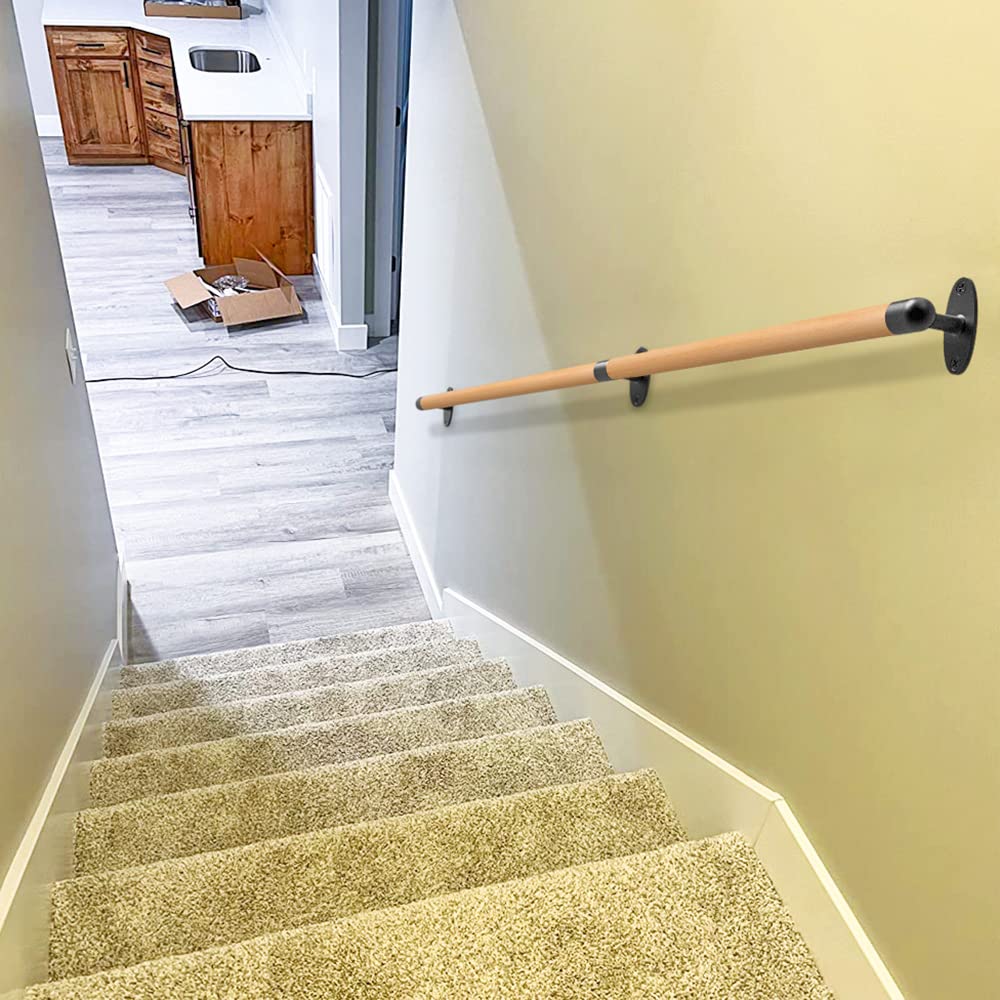 Snapklik.com : SELEWARE 52 Inch Wood Handrail Indoor Stairs Handrail ...