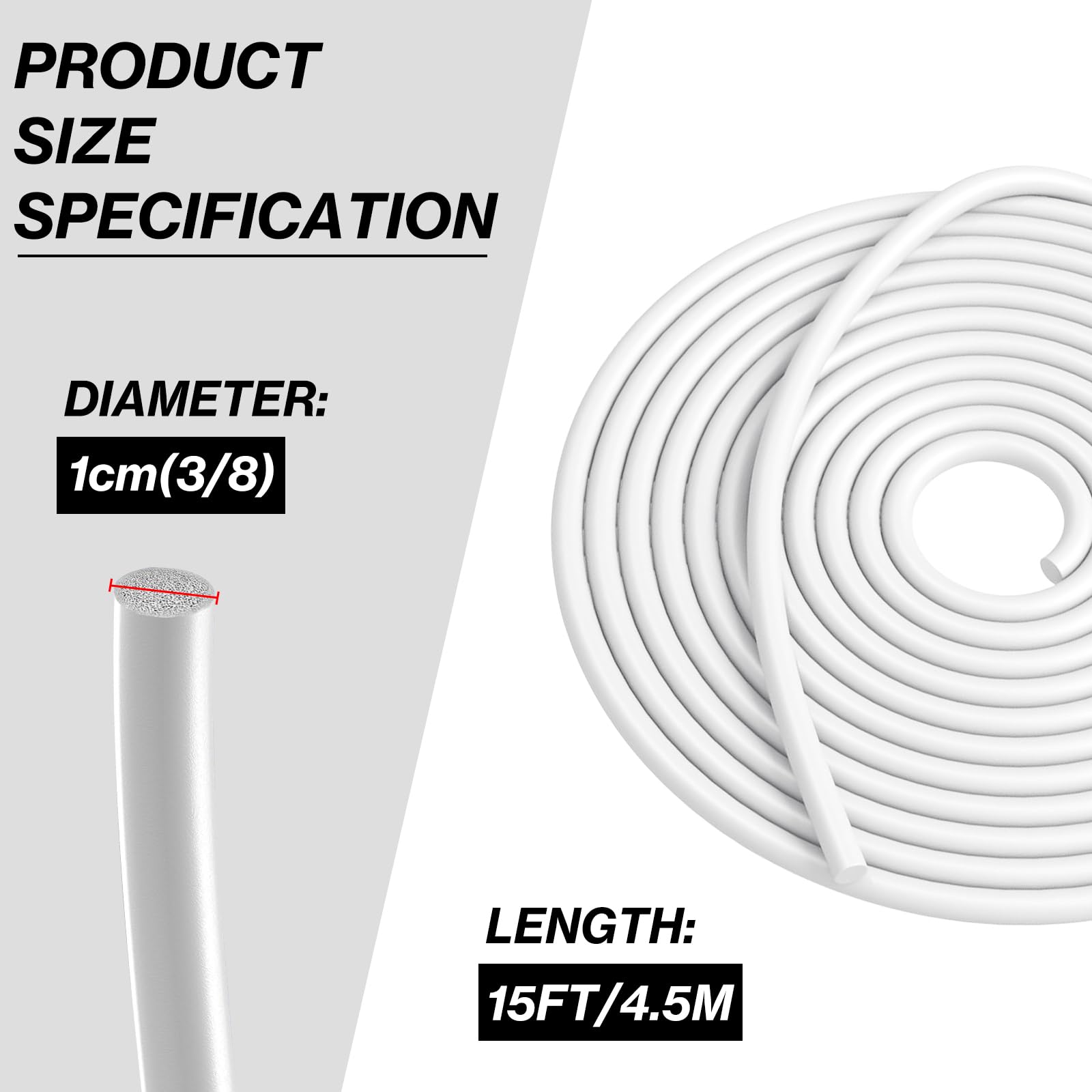 Snapklik.com : 15FT Backer Rod 3/8 Inch Diameter EPDM Rubber Caulk ...