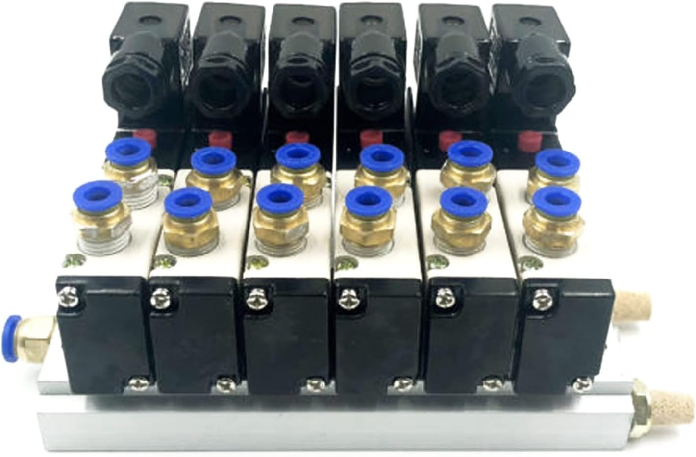 Amazon.com: DC 12V 24V 6 Pneumatic Solenoid Valve 4V210-08 Muffler 4mm ...