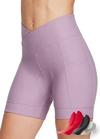 Amazon.com: BALEAF Padded Bike Shorts Women, Biking Shorts 4D Padding Crossover Biker Underwear ...