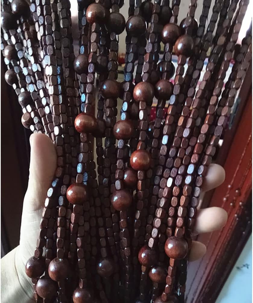 Amazon.com: Madamera 45 String Natural Wood Beaded Curtains, Handmade ...