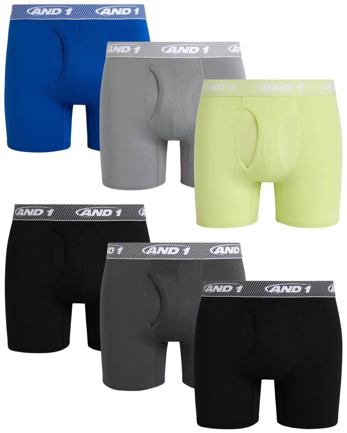 Snapklik.com : AND1 Mens Boxer Briefs - 6 Pack Platinum Performance ...