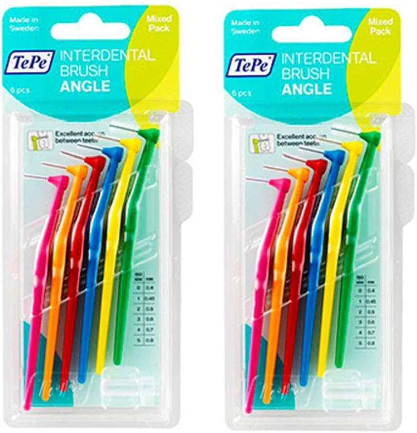 Two Packs Tepe Angle interdental Brushes Assorted Pack. Includes ...