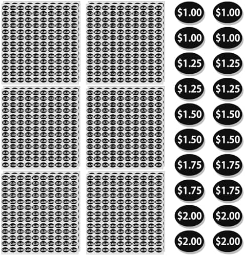 Amazon.com : CustomyLife 1560pcs Black Vending Machine Price Labels, $1 ...