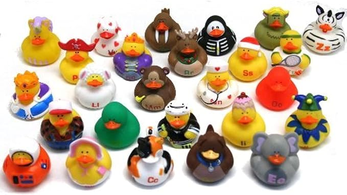 Amazon.com: Fun Express Abc's Rubber Duckies - 26 Pieces - Educational ...