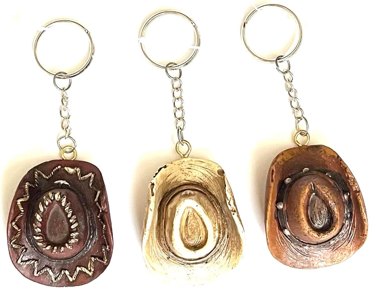 Amazon.com: Western Cowboy Hat Style Polyresin Keychain Set of 3 ...