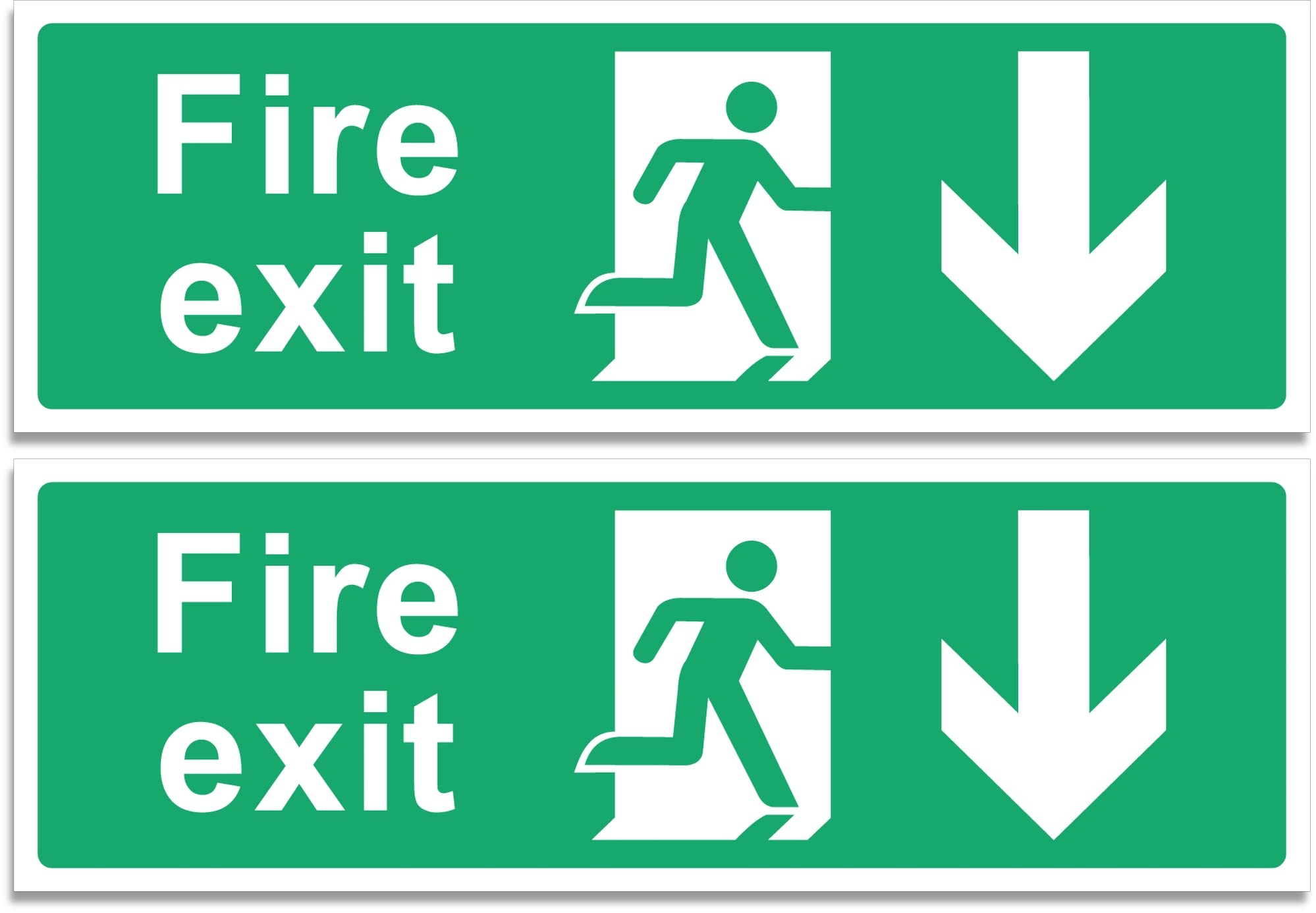 Buy RubiGo 1/2/4/6 Pack of Fire Exit Sign (DOWN ARROW) Fire Signs Self ...
