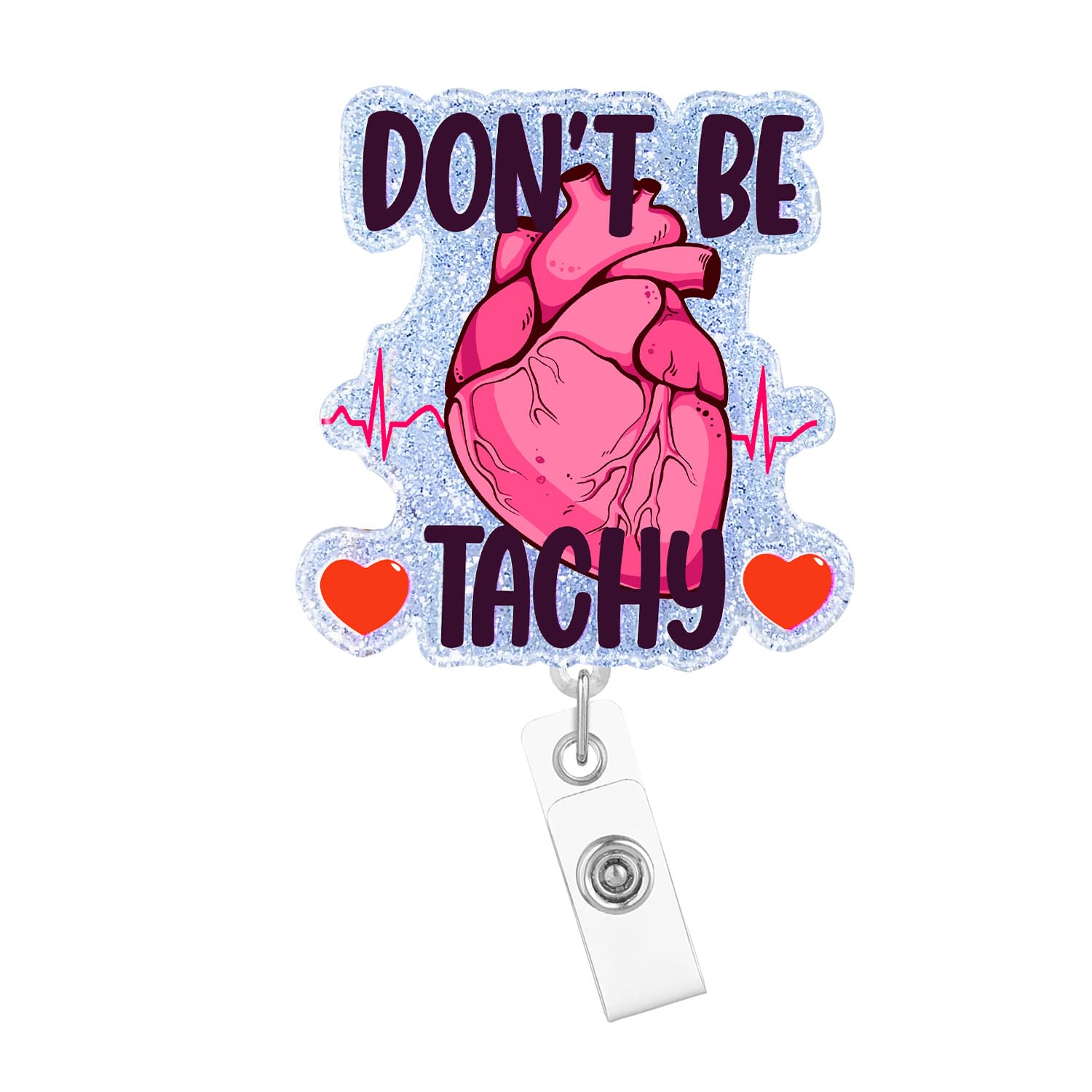 Amazon.com : Arakulago Don't Be Tachy Heart Badge Reel Retractable ...